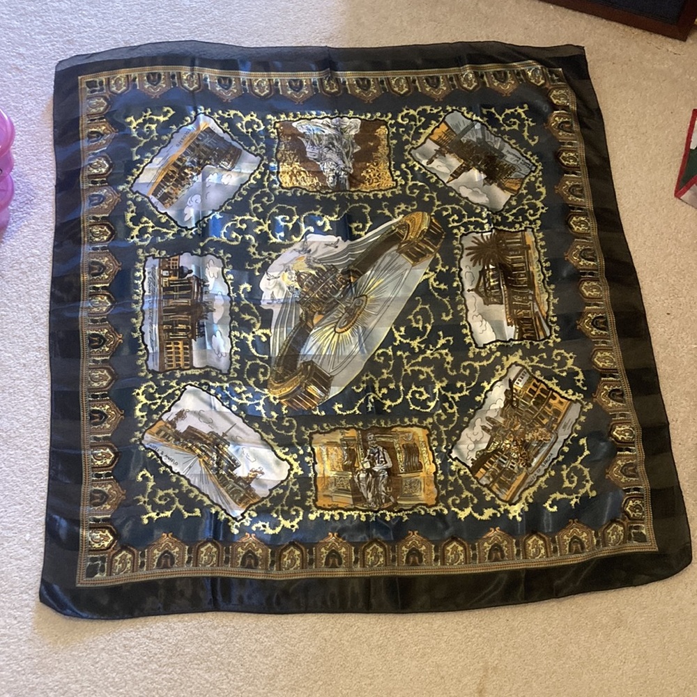 Italian Scarf With Italian Landmarks - Gem